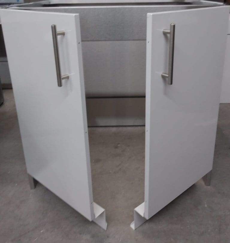 White ADA Sink with Integrated toe kick | SteelKitchen